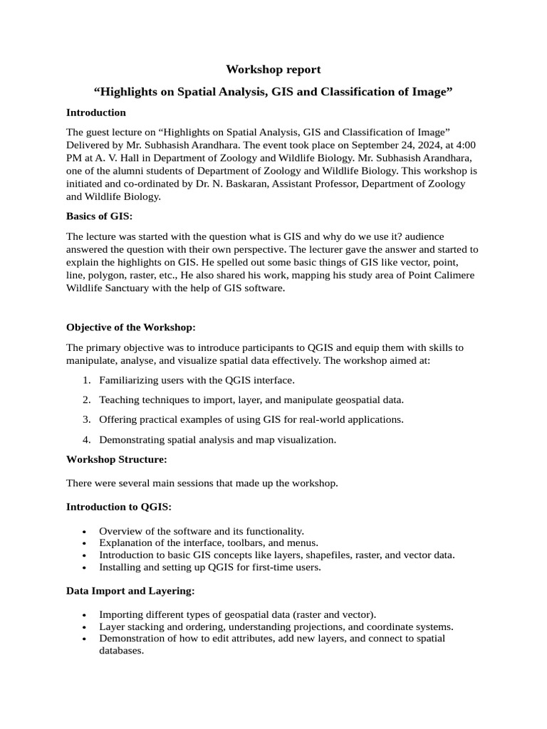 Report on QGIS | PDF | Geographic Information System | Spatial Analysis