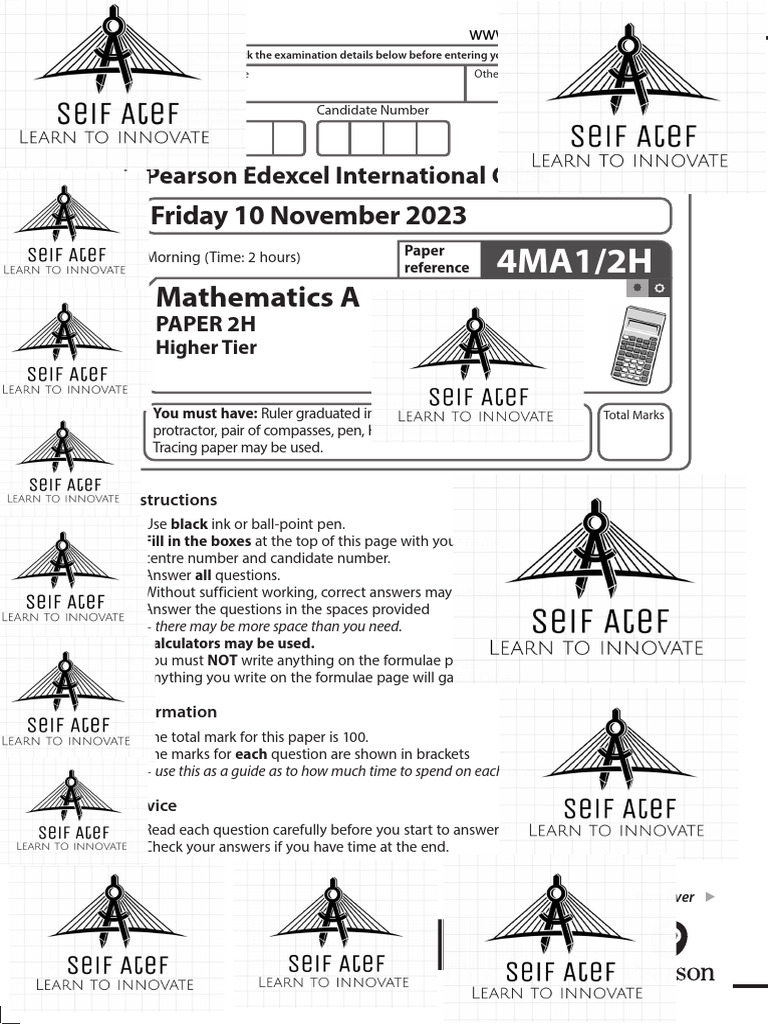 Solved November 23 2h Mr. Seif Atef | PDF | Area | Elementary Mathematics