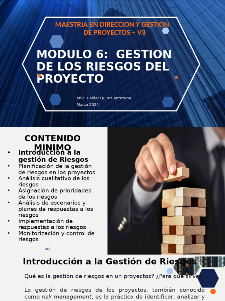 Modulo 6 - 1 | PDF | Riesgo | Planificación