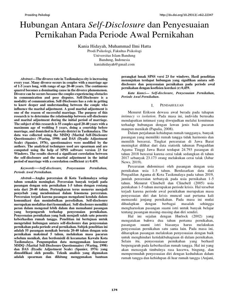 Hubungan Antara Self-Disclosure Dan Penyesuaian | PDF