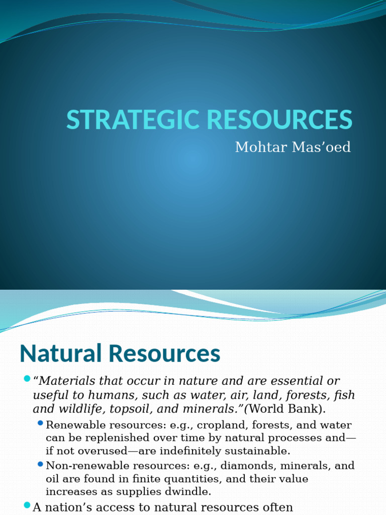 Geopol 05b Strategic Resources REVISED | PDF | Renewable Resources ...