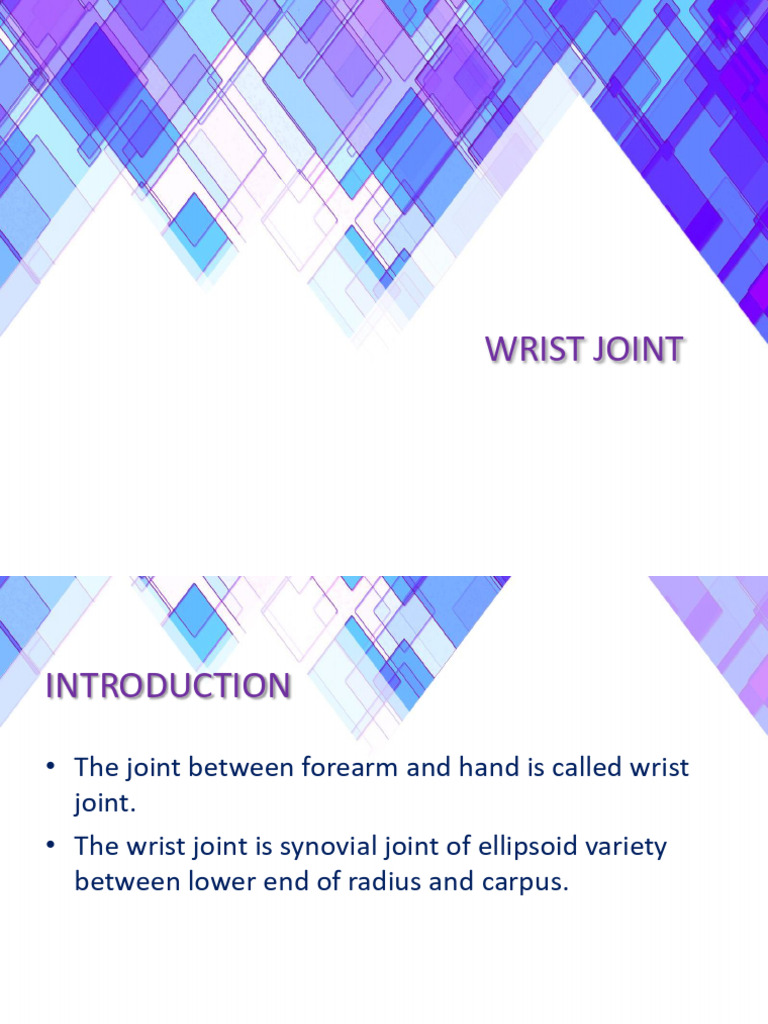 Wrist joint | PDF | Limbs (Anatomy) | Musculoskeletal System