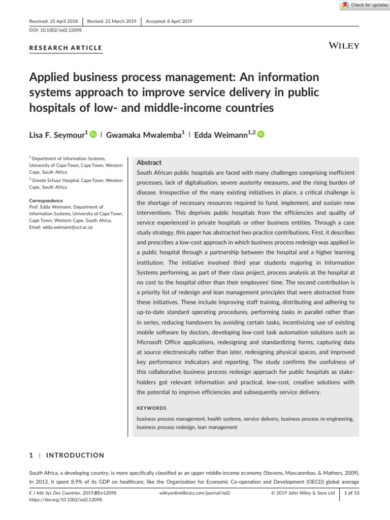 E J Info Sys Dev Countries - 2019 - Seymour - Applied Business Process ...