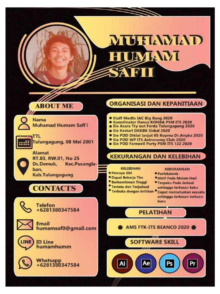 CV - 04211940000033 - Muhamad Humam Safi'I - Muhamad Humam Safii 04211940000033 | PDF