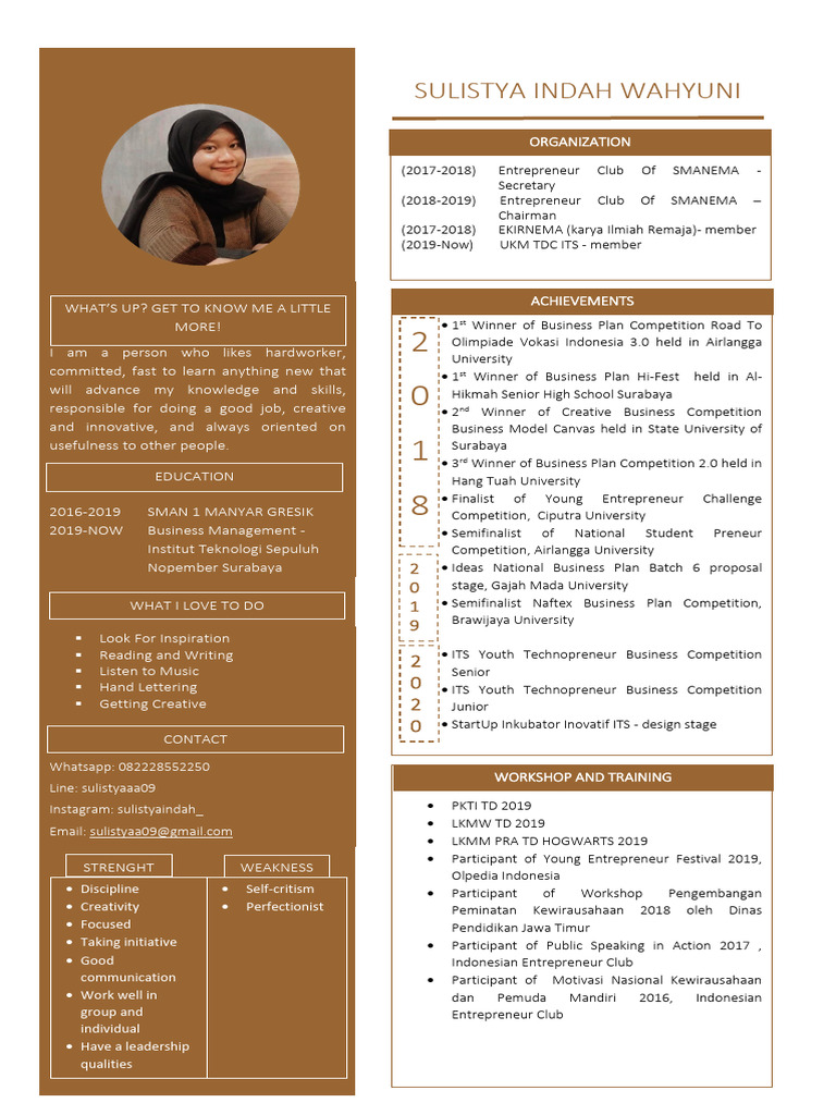 CV - 09111940000033 - Sulistya Indah Wahyuni - Sulistya Indah Wahyuni | PDF | Business Economics ...
