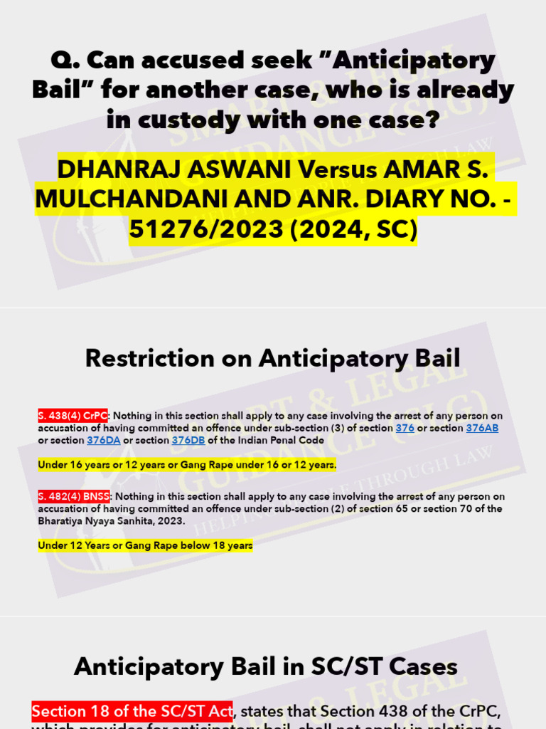 Anticipatory Bail 2024 (All Queries Solved) | PDF