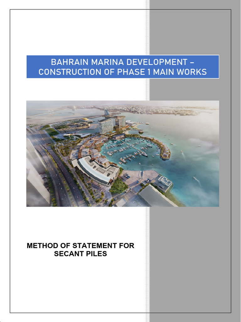 Secant Piles Method Statement | PDF | Deep Foundation | Concrete