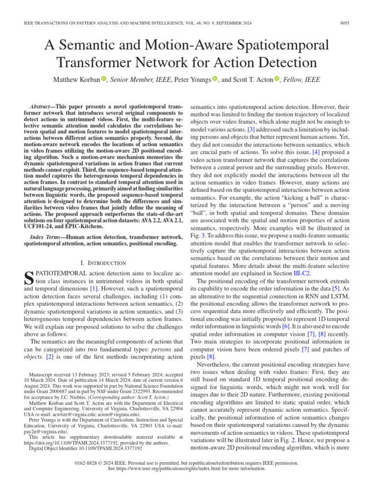 A Semantic And Motion Aware Spatiotemporal Transformer Network For