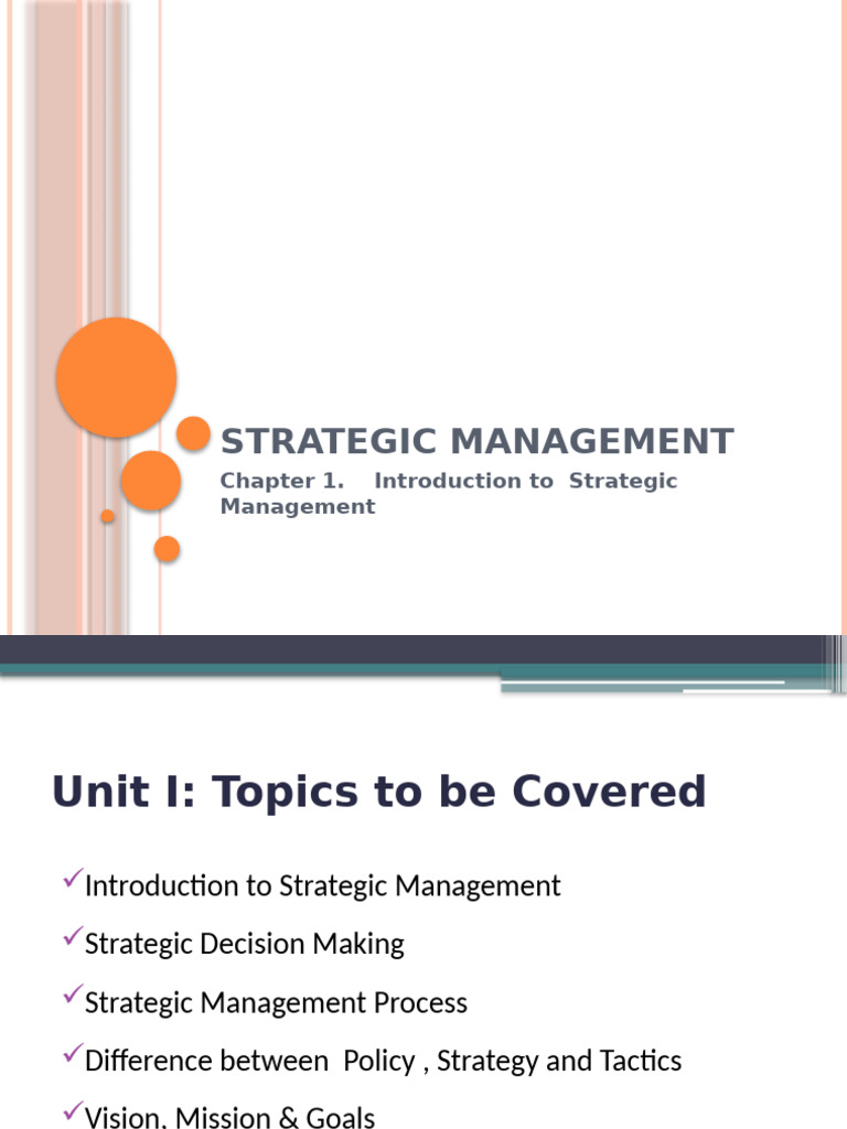 SM.Unit 1 | PDF | Strategic Management | Goal
