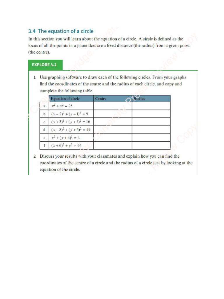 As Circle Equations | PDF