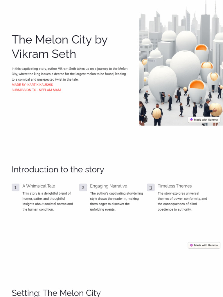 The Melon City by Vikram Seth | PDF | Social Psychology