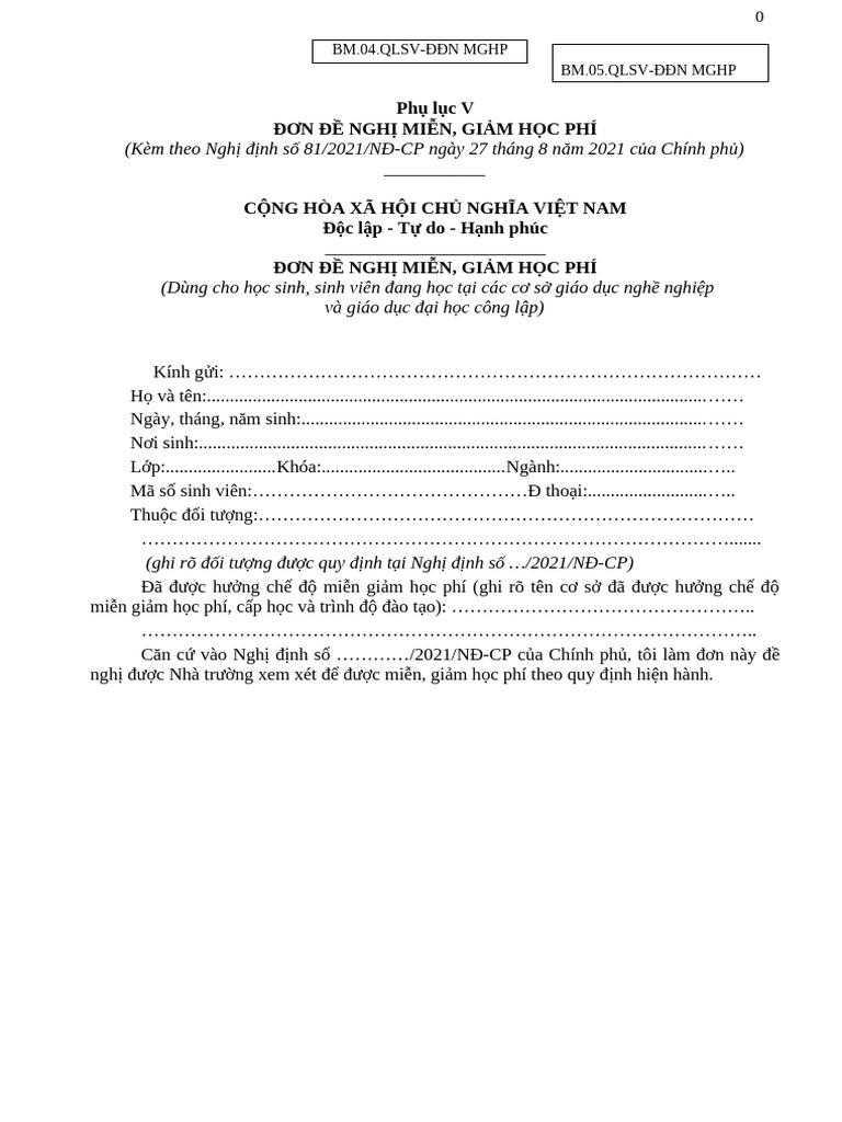 Gửi Ngọc Các Biểu Mẫu Chế Độ CSy | PDF