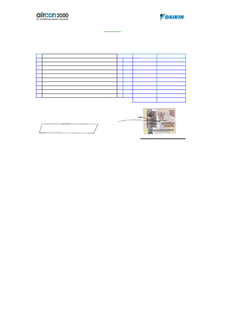 Invoice Unit AC Daikin 2PK THAILAND 05.12.24 | PDF