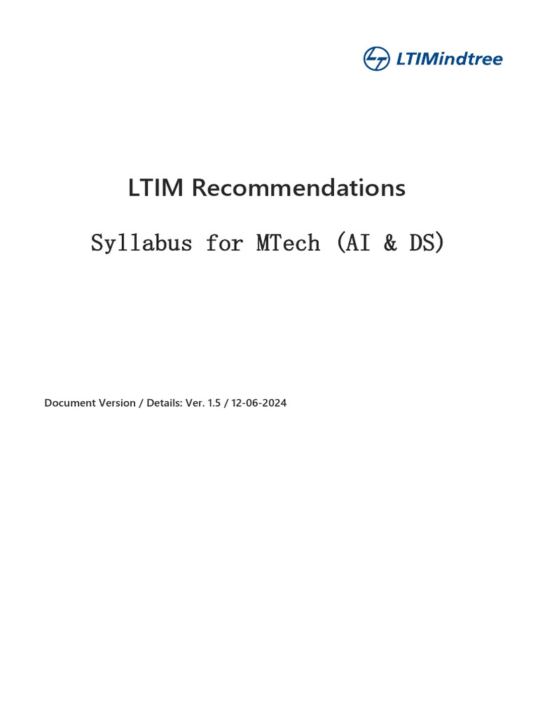 MTech AI DS KIIT Syllabus v1.5 | PDF | Statistics | Bayesian Inference