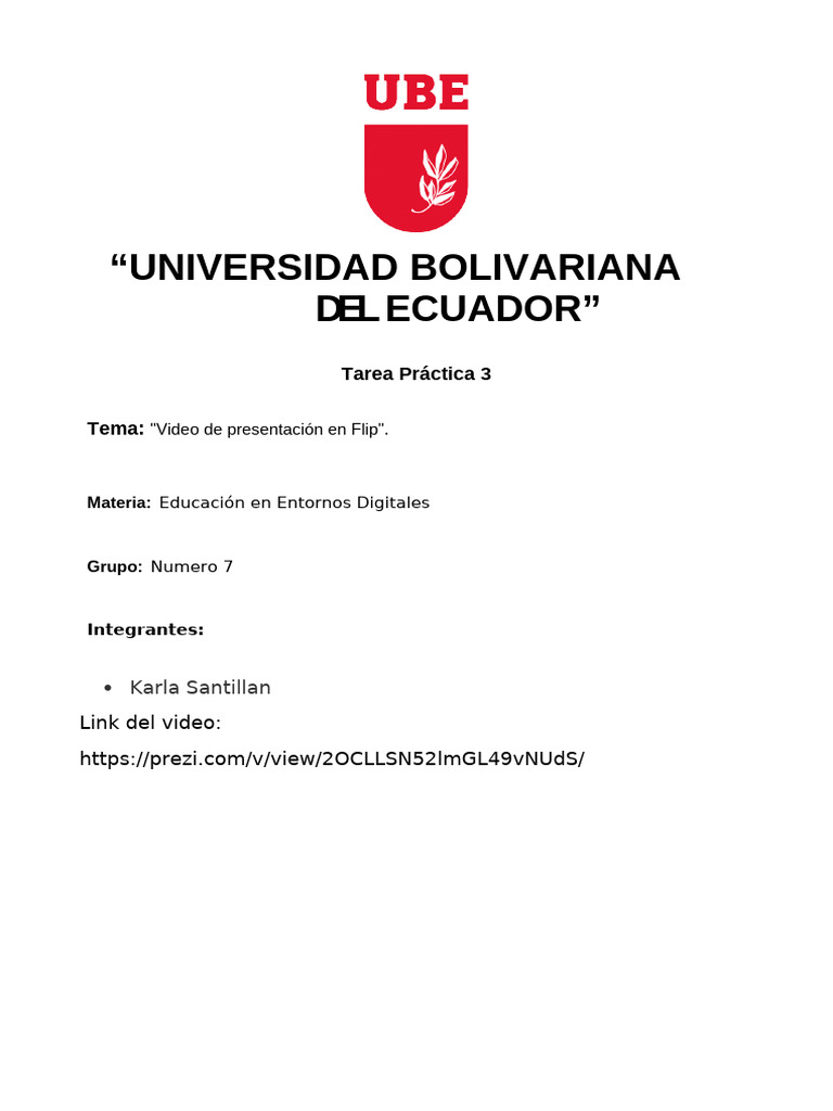 Video de Presentación en Flip - UBE | PDF