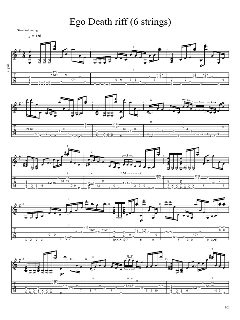 Ego Death Riff (6 Strings) | PDF | European Musical Instruments | String Instruments