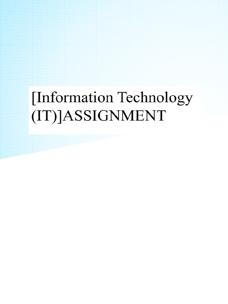 It Assignment | PDF