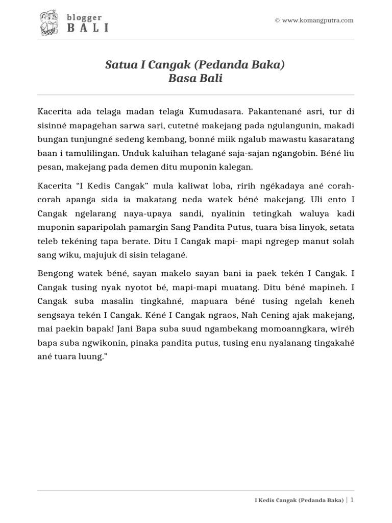 I Kedis Cangak (Pedanda Baka) © Blogger Bali | PDF