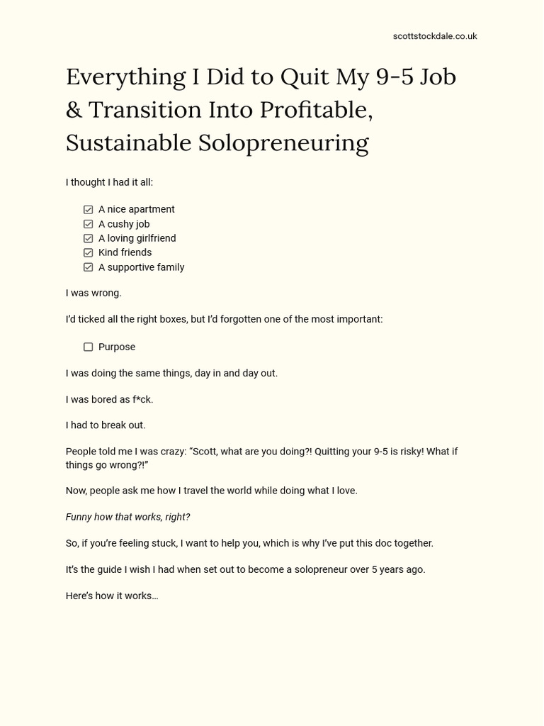 Everything I Did To Quit My 9-5 Job & Transition Into Profitable ...