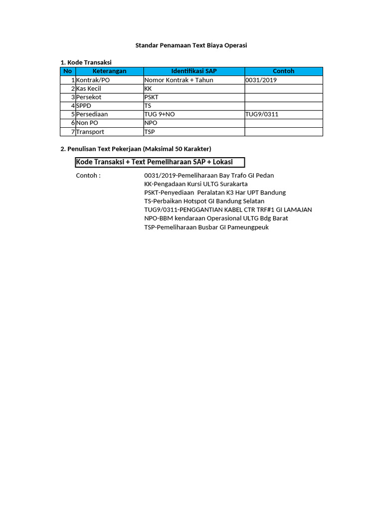 Pedoman Biaya Operasi Har Dan Adm | PDF