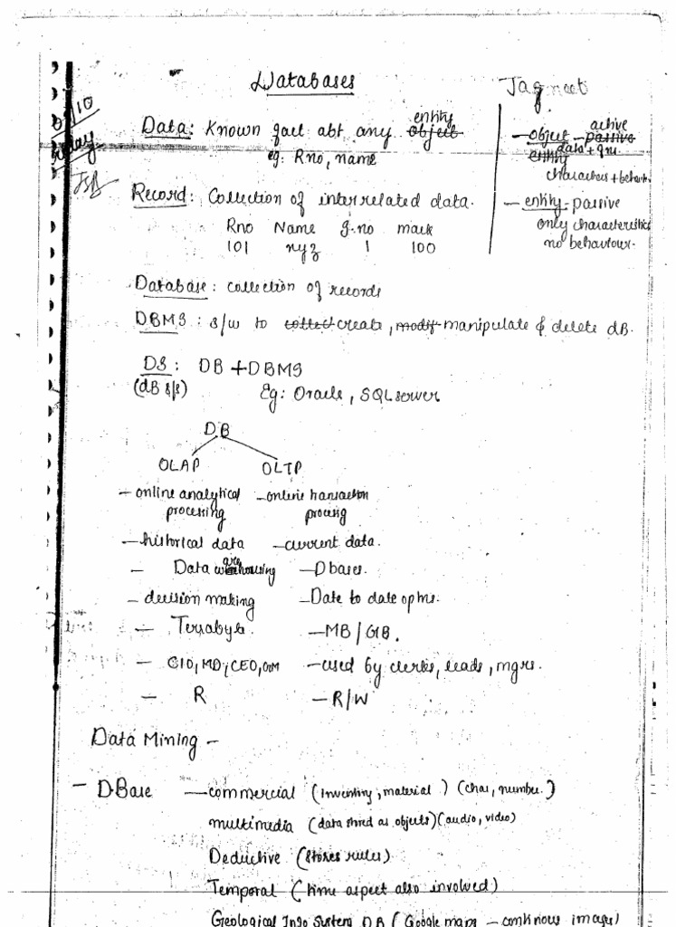 DBMS Class Notes-1 | PDF