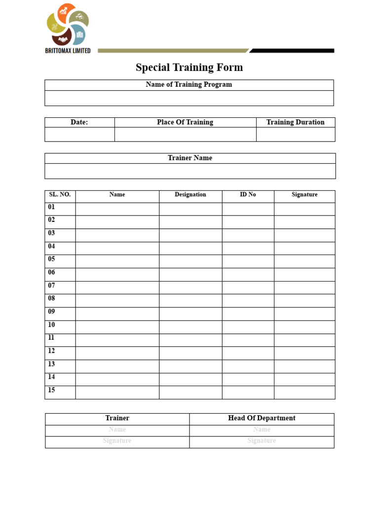 Training Attendance Form | PDF
