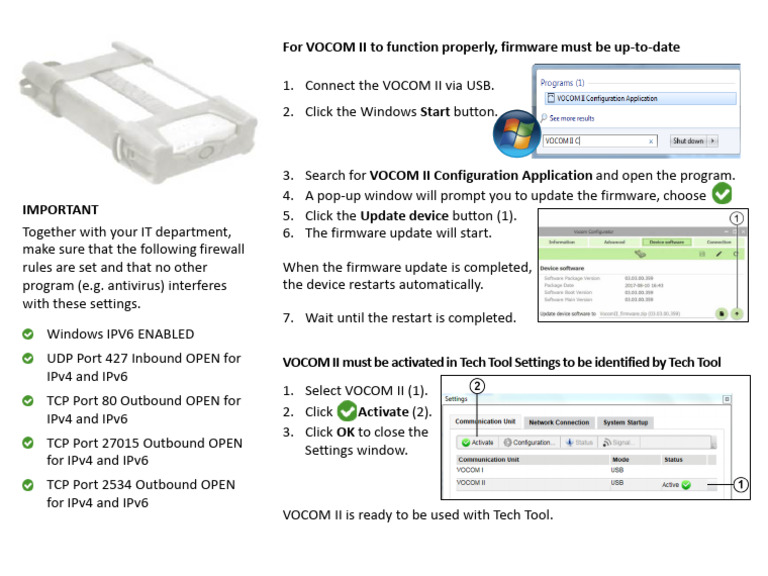Vocom II Quick Guide | PDF