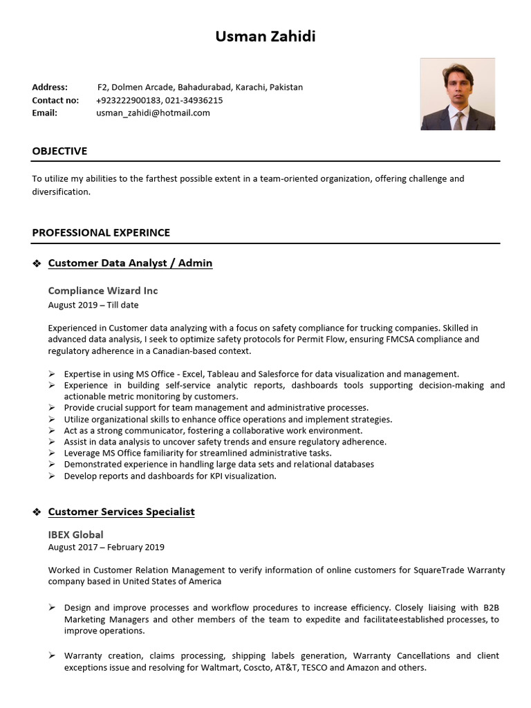 Usman Zahidi CV' | PDF | Business | Computing