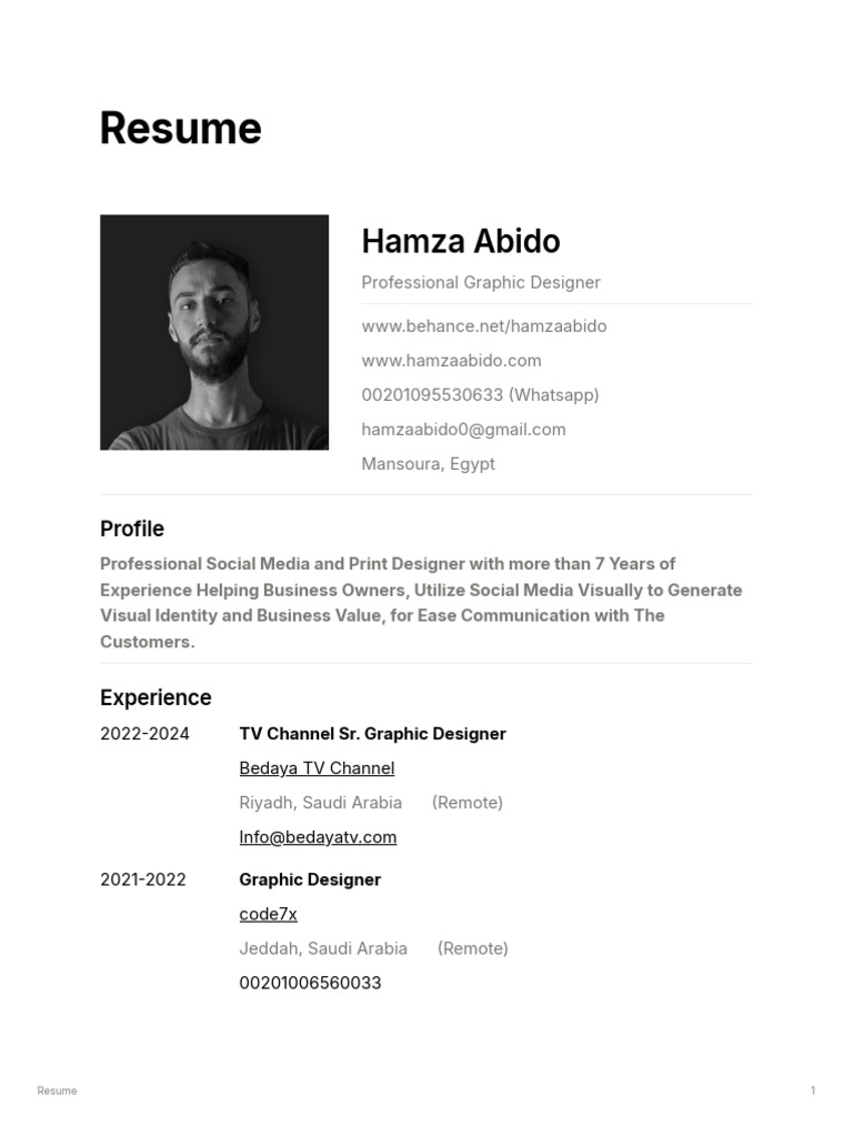 Hamza Abido CV | PDF
