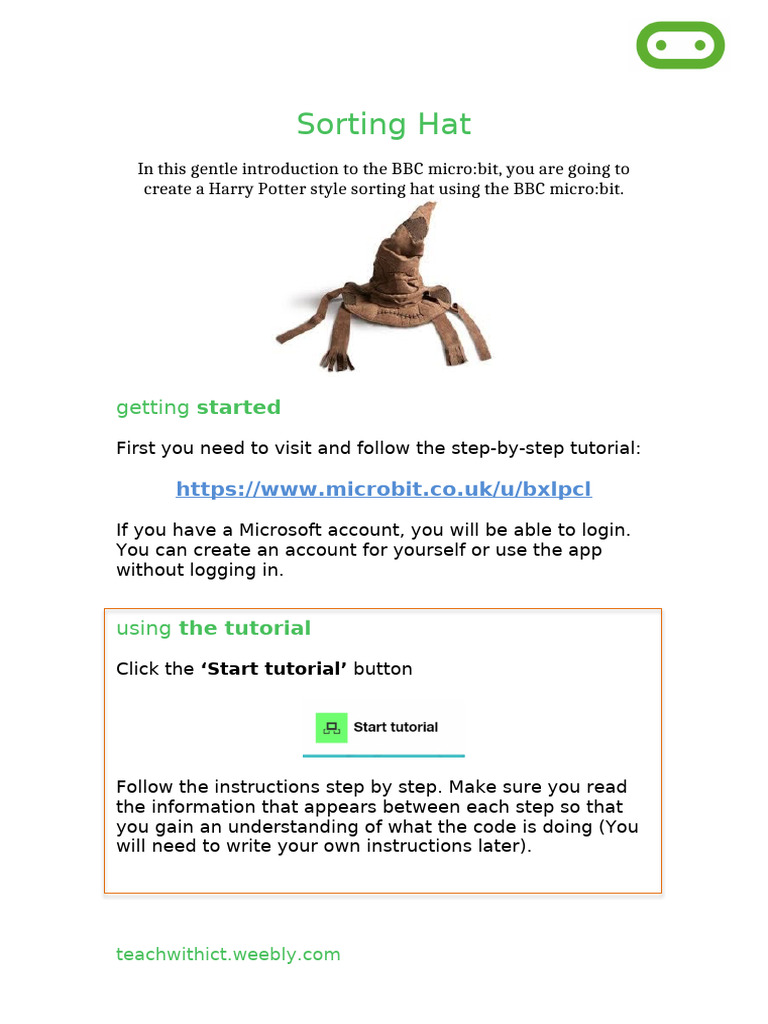 Sorting Hat Tutorial 1 | PDF