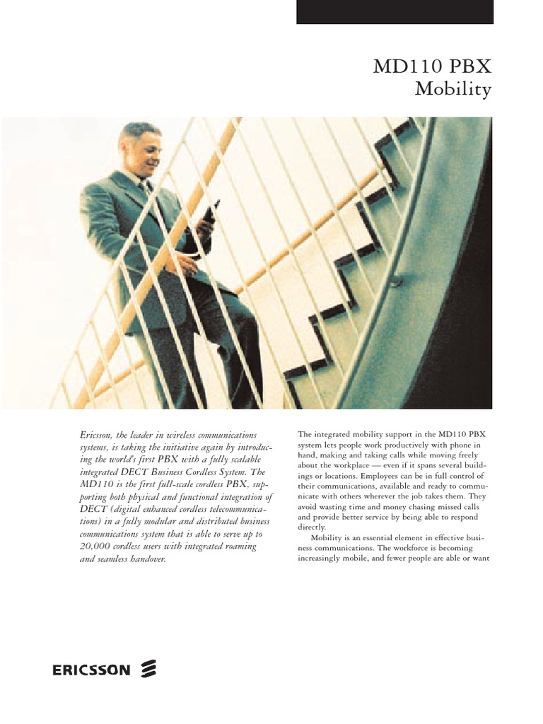 Ericsson MD110 Mobility | PDF | Telephone | Service Industries