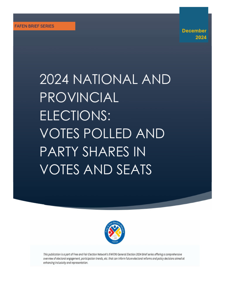 FAFEB Brief Party Votes and Seats Share GE2024 | PDF | Voting ...