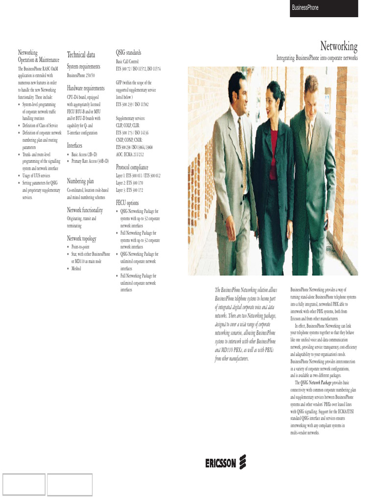 Integrating Ericsson BusinessPhone Systems | PDF | Computer Network ...