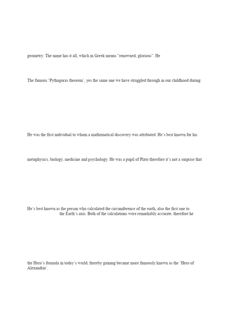 15 Famous Greek Mathematicians and Their Contributions | PDF ...