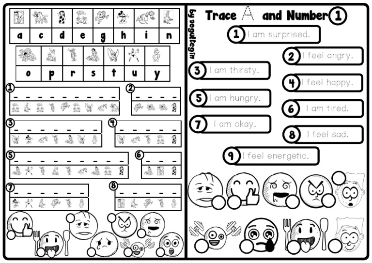 3.4. Feelings - Trace and Number (Edited) | PDF