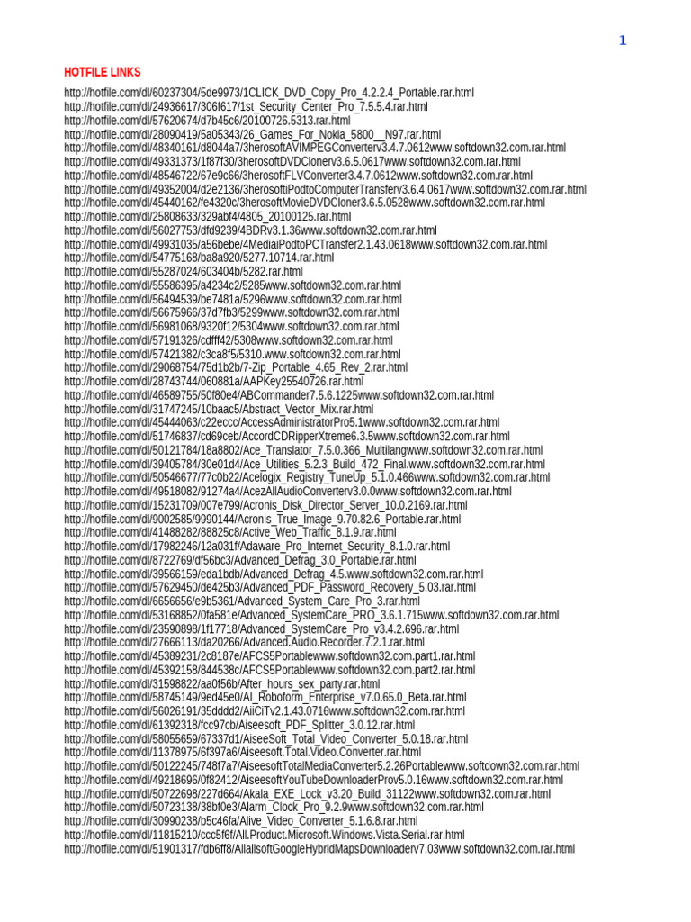 Hotfile Links | PDF