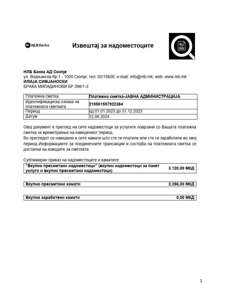 1000 02/15600 E-Mail: Info@nlb - MK Web: WWW - NLB.MK | PDF