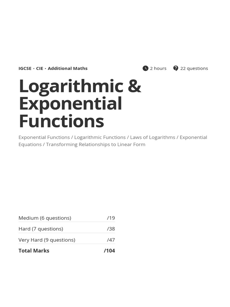 Original PDF | PDF | Logarithm | Exponential Function