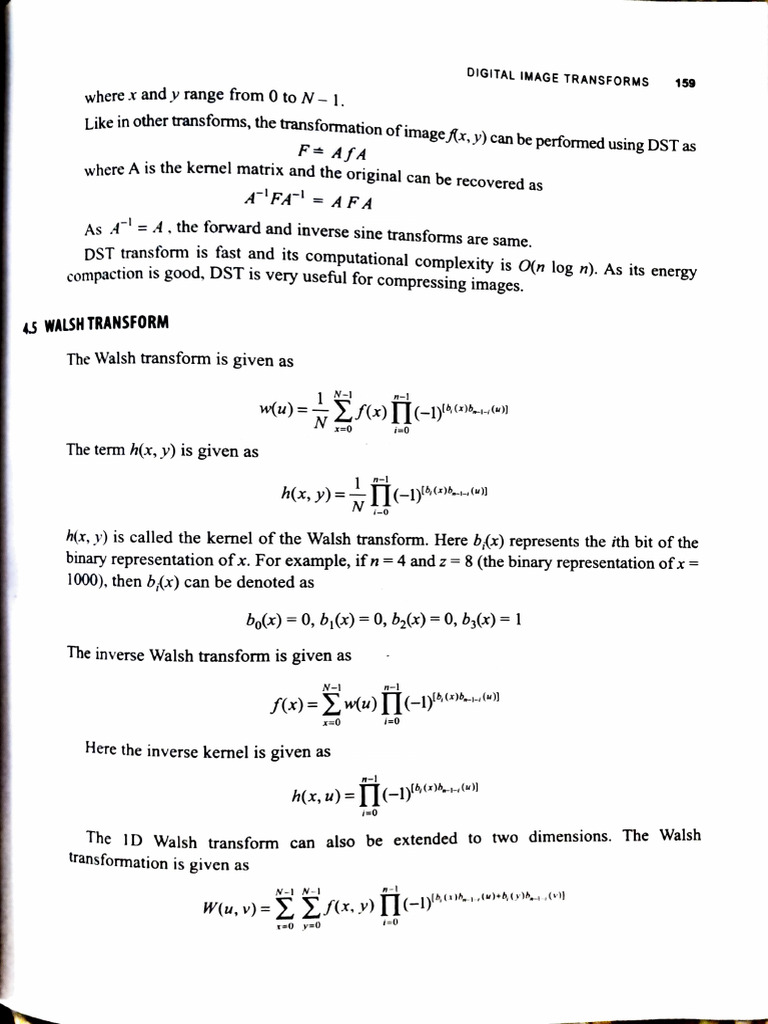 Walsh, Hadamad, Haar, Slant Transform | PDF | Matrix (Mathematics) | Operator Theory