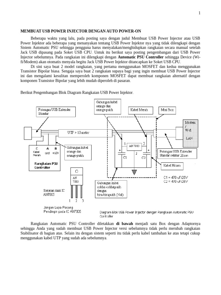 Membuat USB Power Injector Dengan Auto Power | PDF