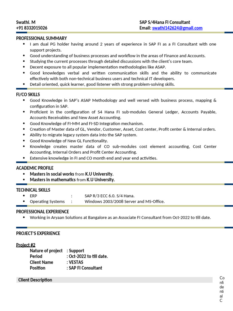 Swathi FI resume | PDF | Computing | Business