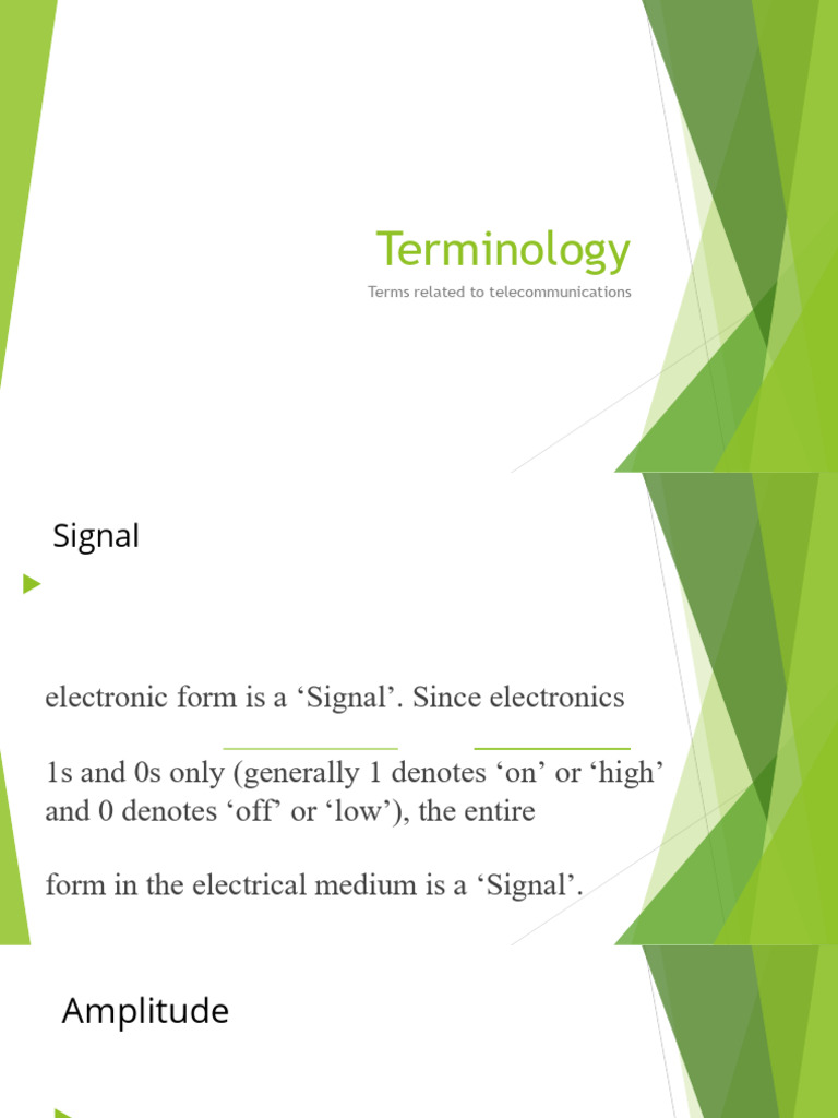 Terminology in Telecommunications | PDF | Modulation | Transmitter