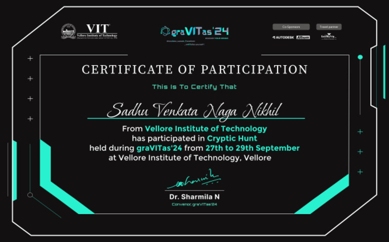 Cryptic hunt certificate | PDF