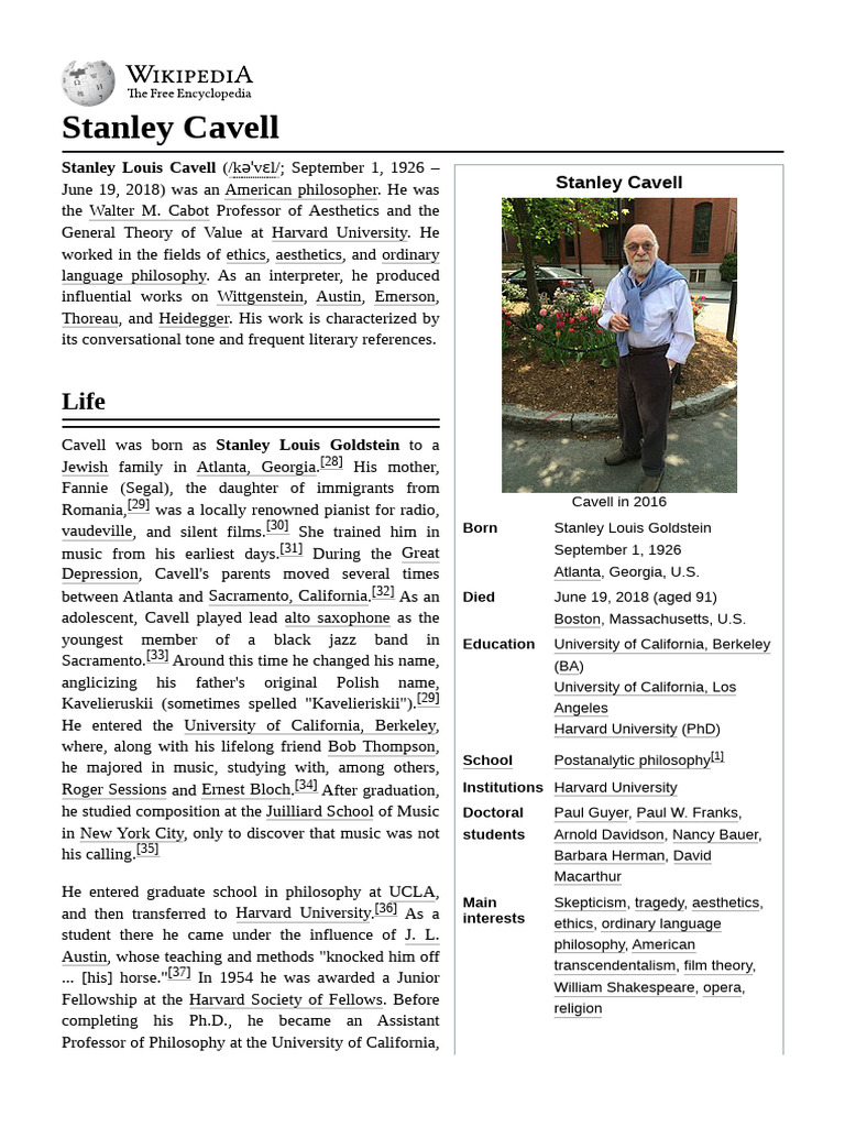 Stanley_Cavell | PDF