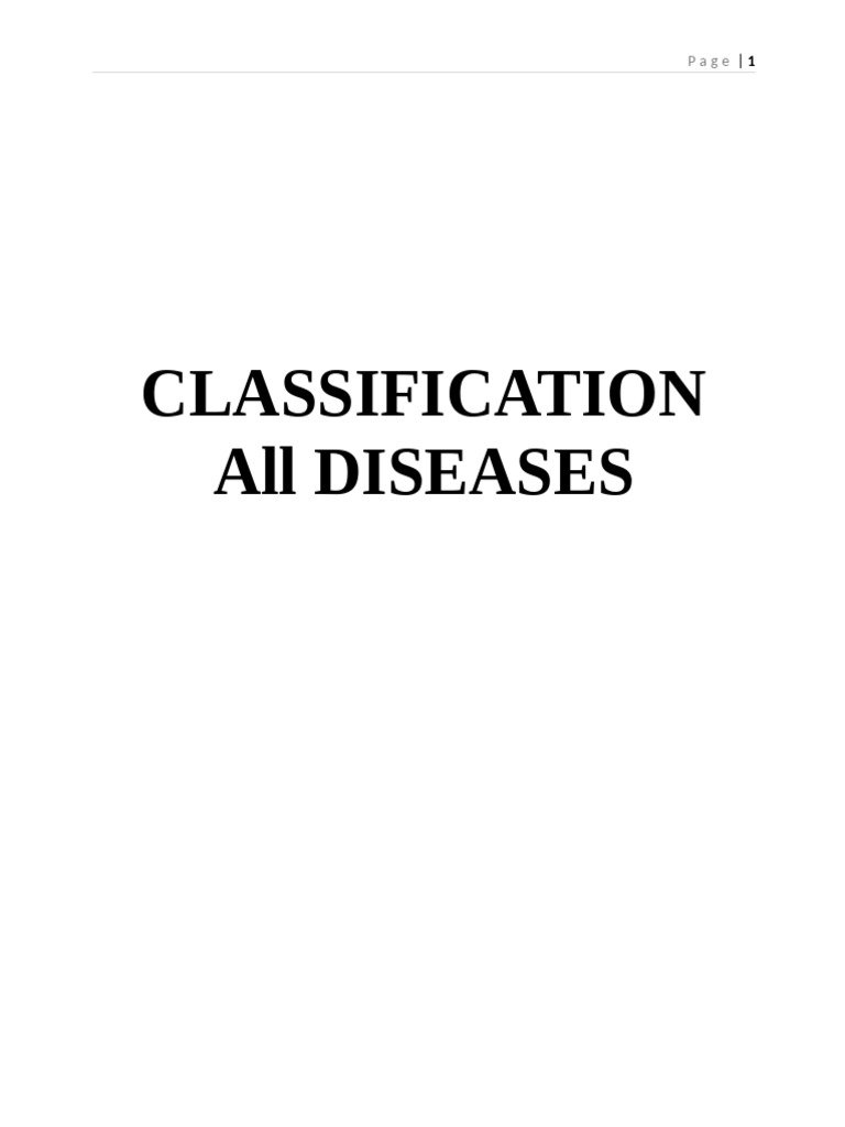 Classification of ALL DISEASES FILE FINAL | PDF | Virus | Immunology