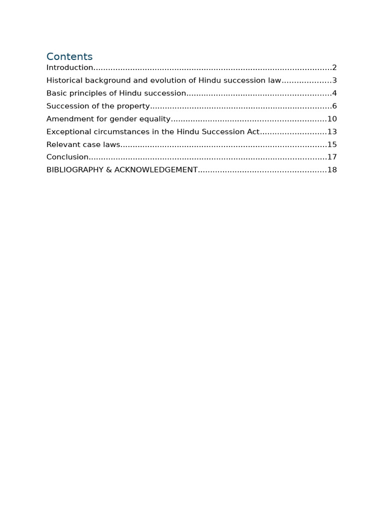 Hindu Law of Succession Explained | PDF | Inheritance | Property