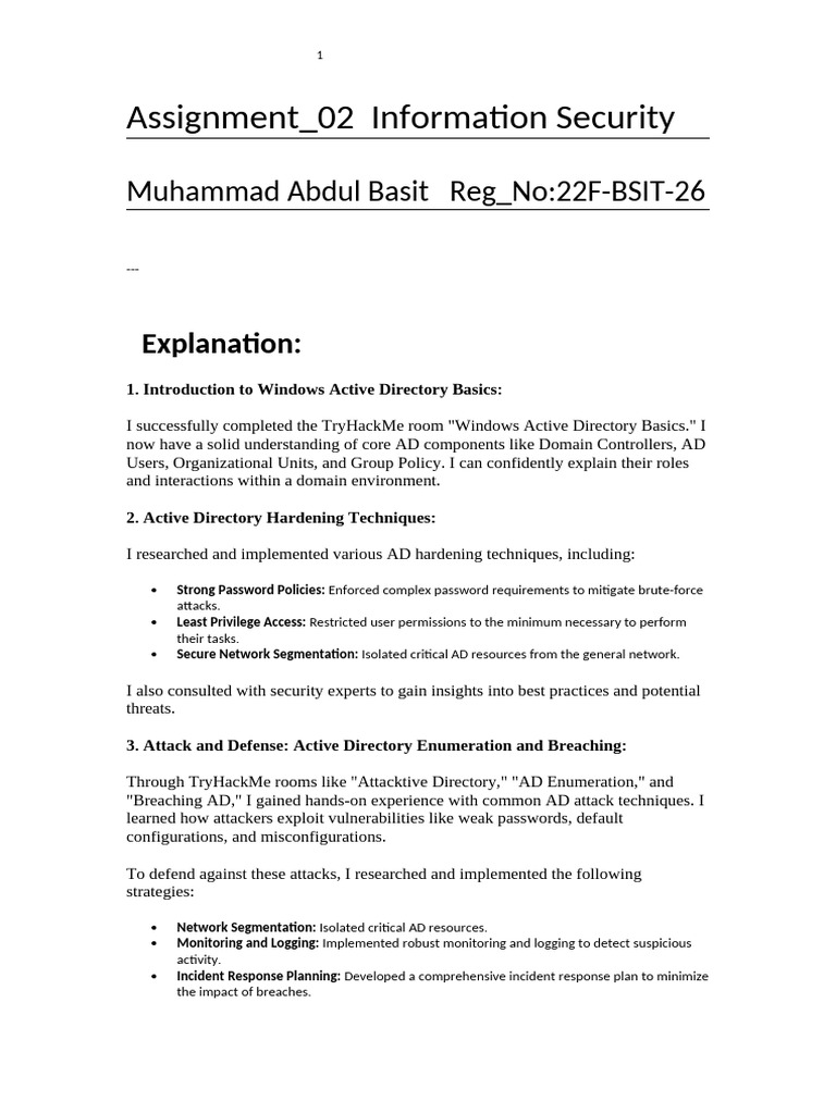 Assignment02 Informayionsecurity | PDF | Security | Computer Security
