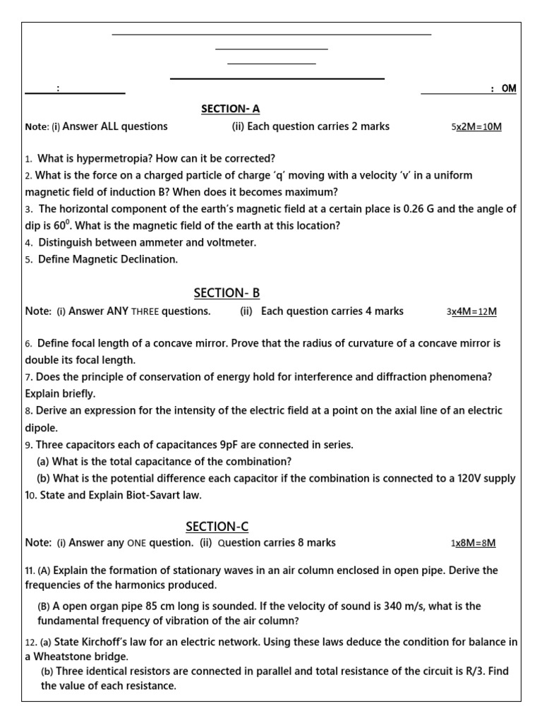 Physics Ii (Em) | PDF