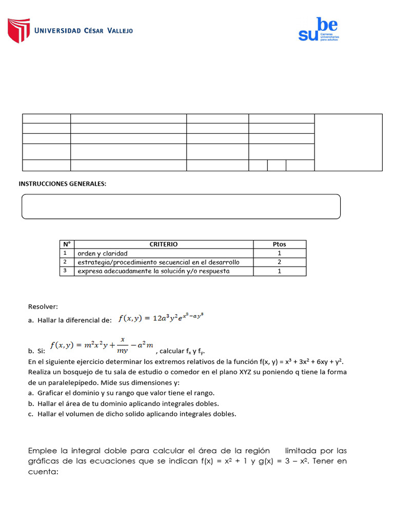 Examen Parcial Matematica III | PDF | Integral | Matemáticas
