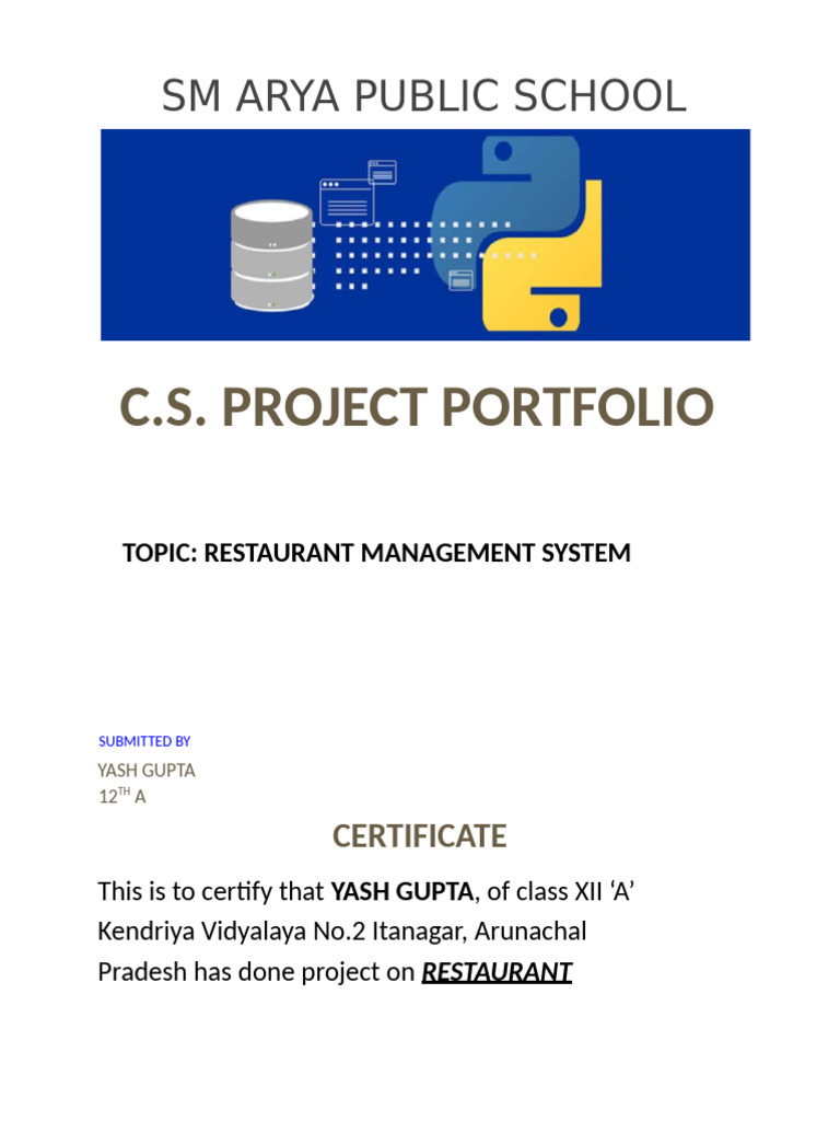 Yash Gupta Cs Project | PDF